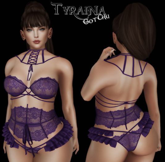 Second Life Marketplace - 4 Piece - le fil casse - Isidora *Violet* - Set - Maitreya